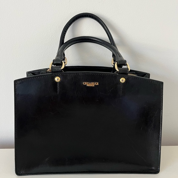 Chiarugi Firenze | Bags | Chiarugi Firenze Black Leather Handbag From ...